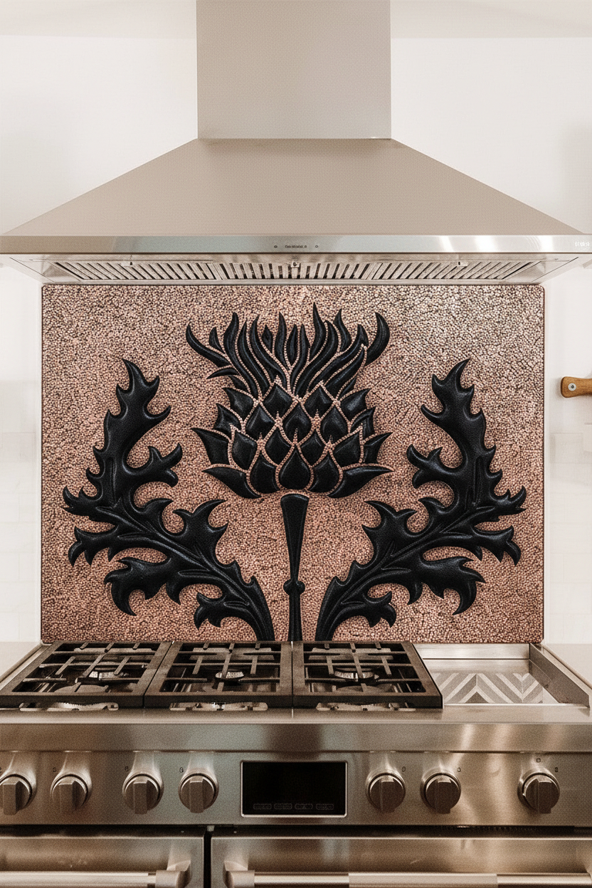 Copper Backsplash (Scottish Thistle, Copper&Black Color)