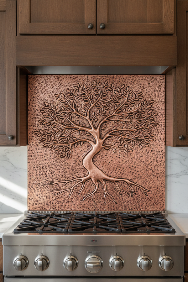 Copper Backsplash (Tree with Roots)