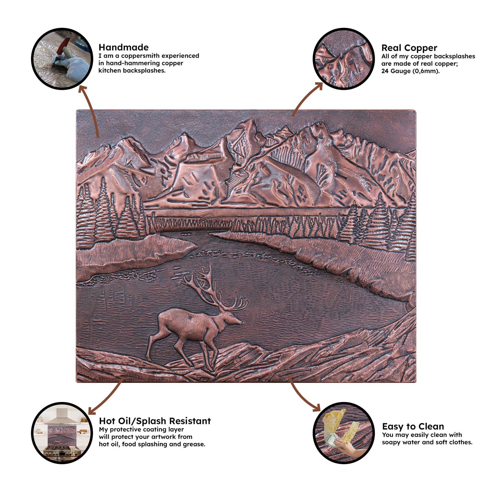 Mountain Scene Kitchen Backsplash Tile